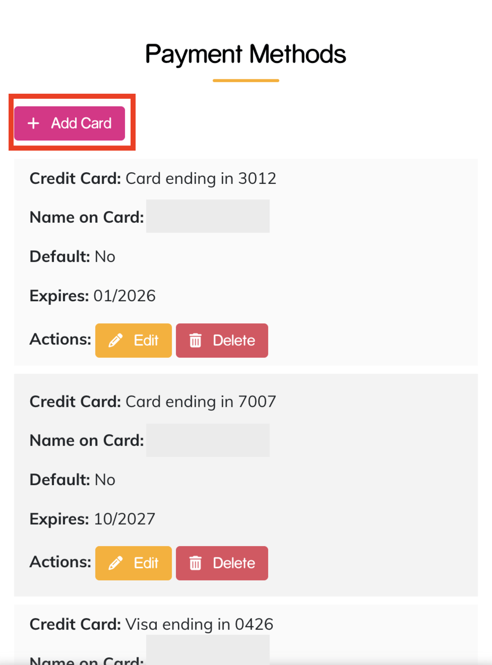 How to change credit card on file | CareFinder